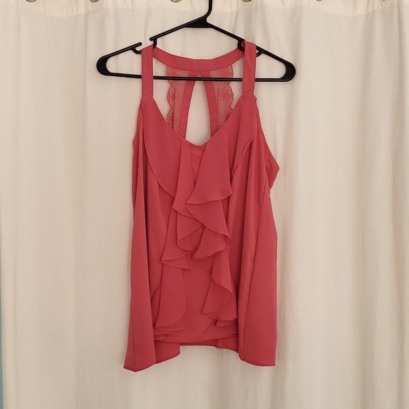 LC Lauren Conrad | Tops | Rose Pink Ruffle Tankbrand New | Poshmark